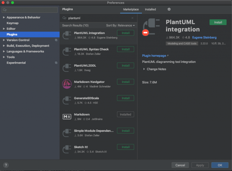 IntelliJにPlantUMLプラグインをいれる | Shimer-System BLOG